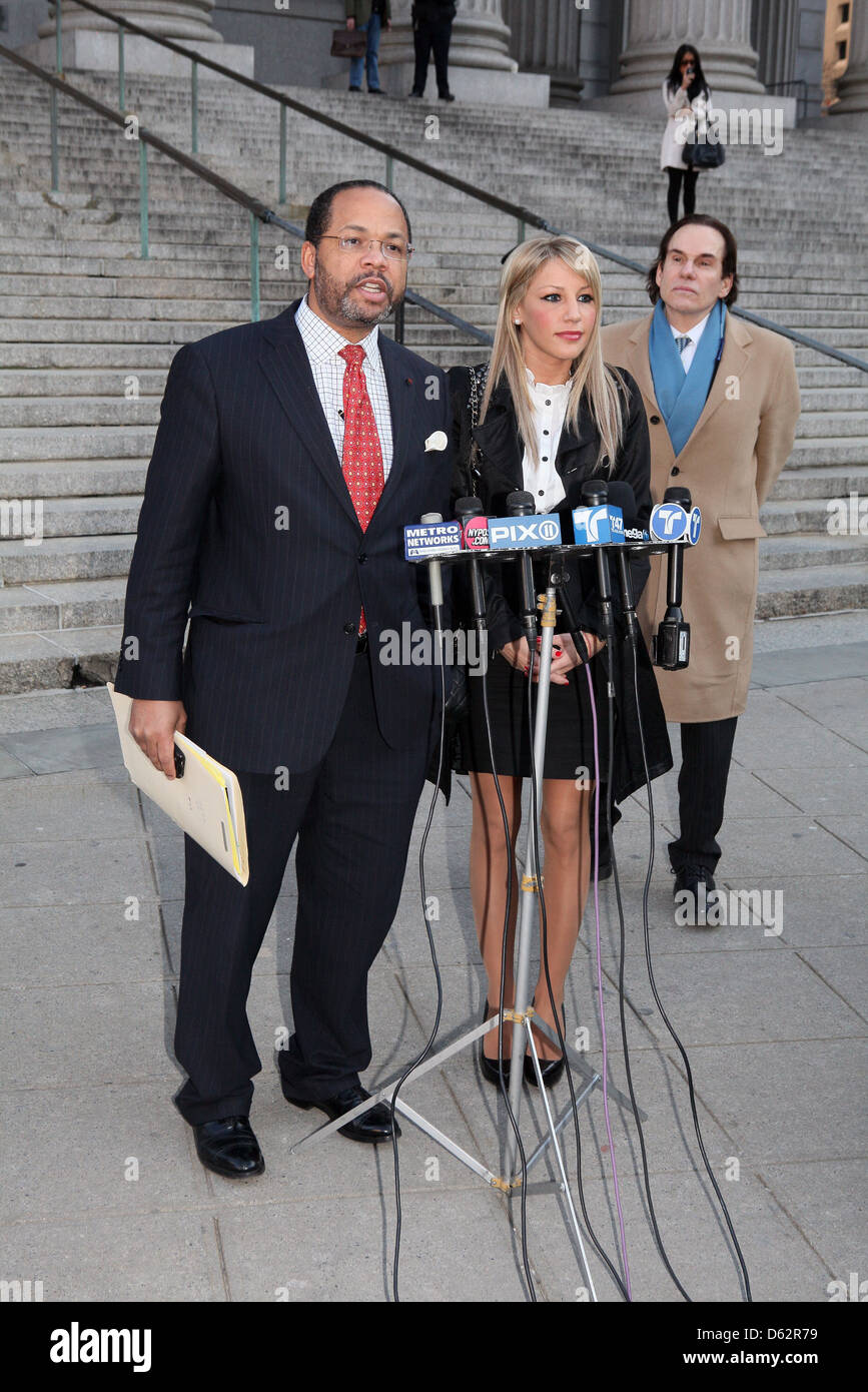 Attorney Tony Evans, Angelica Marie Cecora and R Couri Hay attend a ...