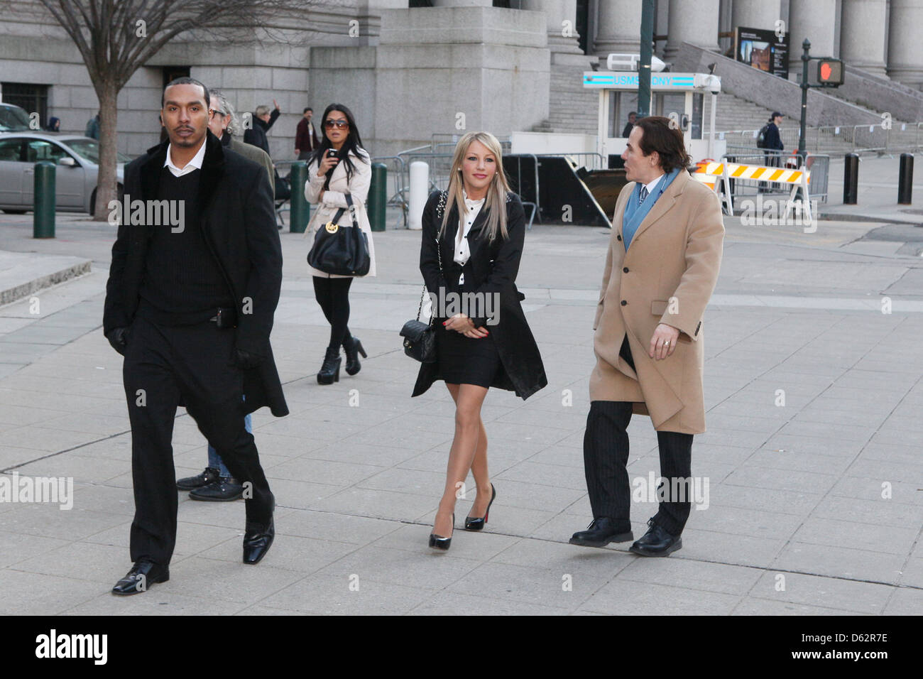 Angelica Marie Cecora and R. Couri Hay attend a press conference on the ...