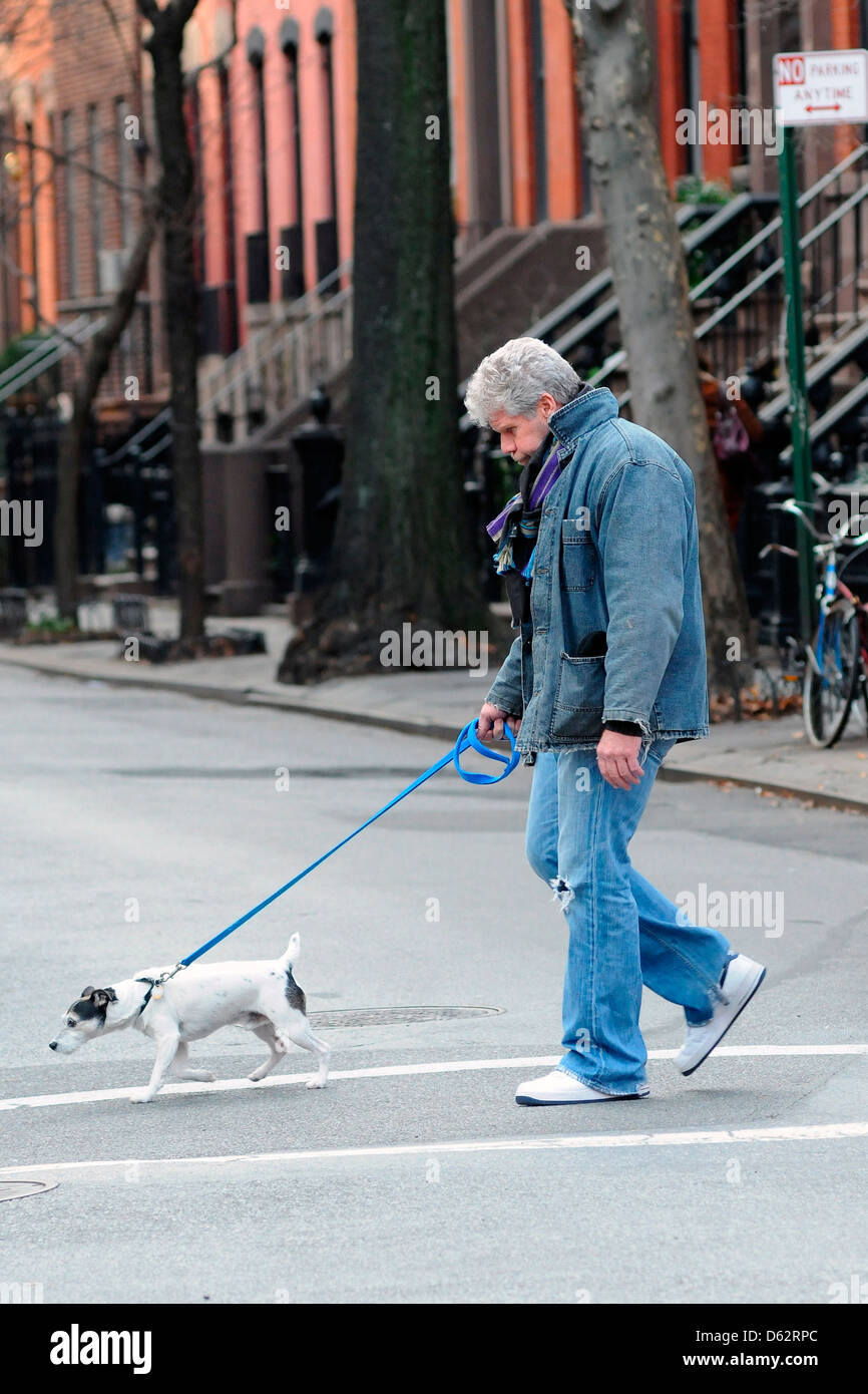 Ron Perlman walking his dog in Manhattan New York City, USA - 06.01.12 ...