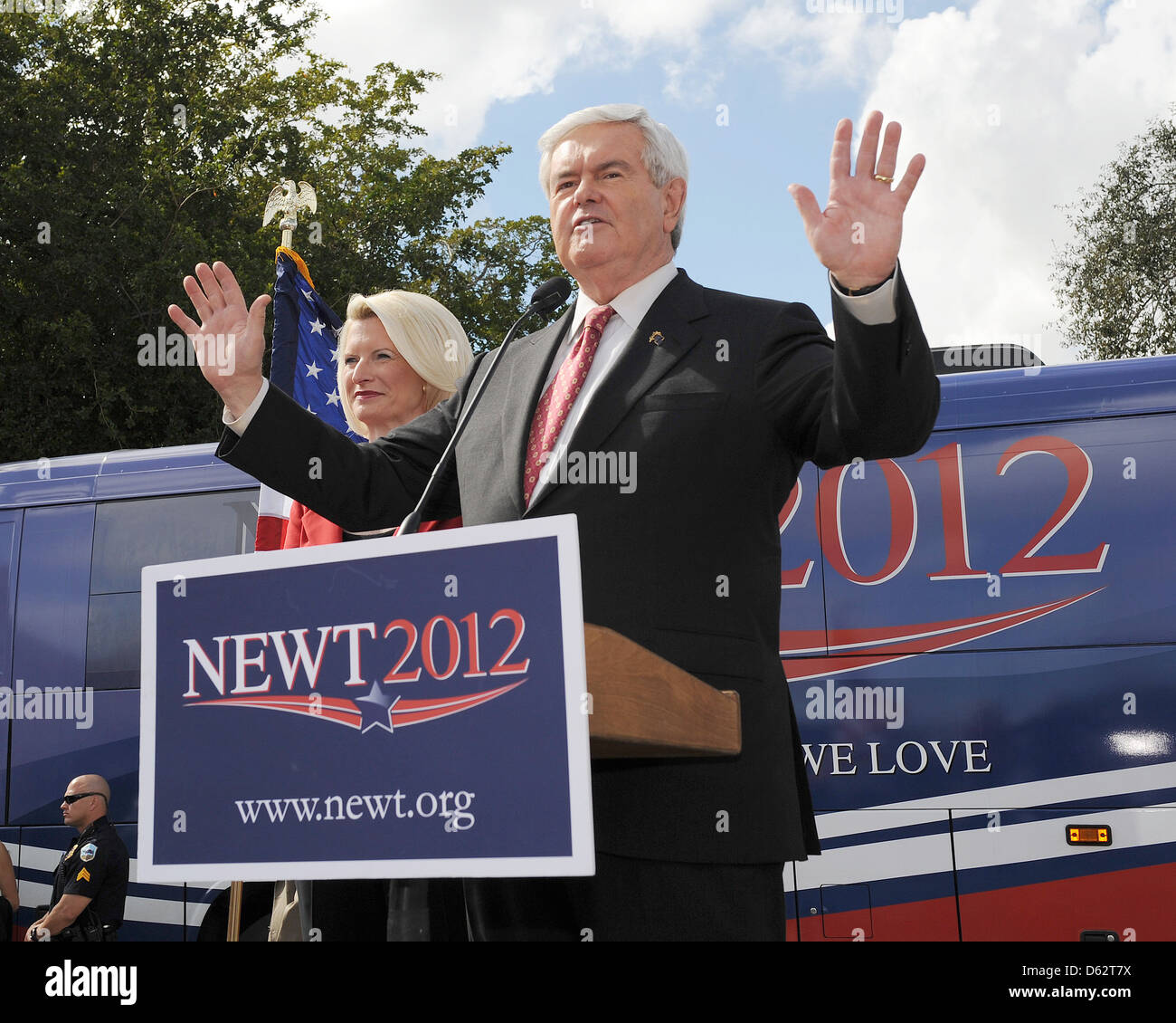 Republican Presidential Candidate Newt Gingrich Appears At A Support