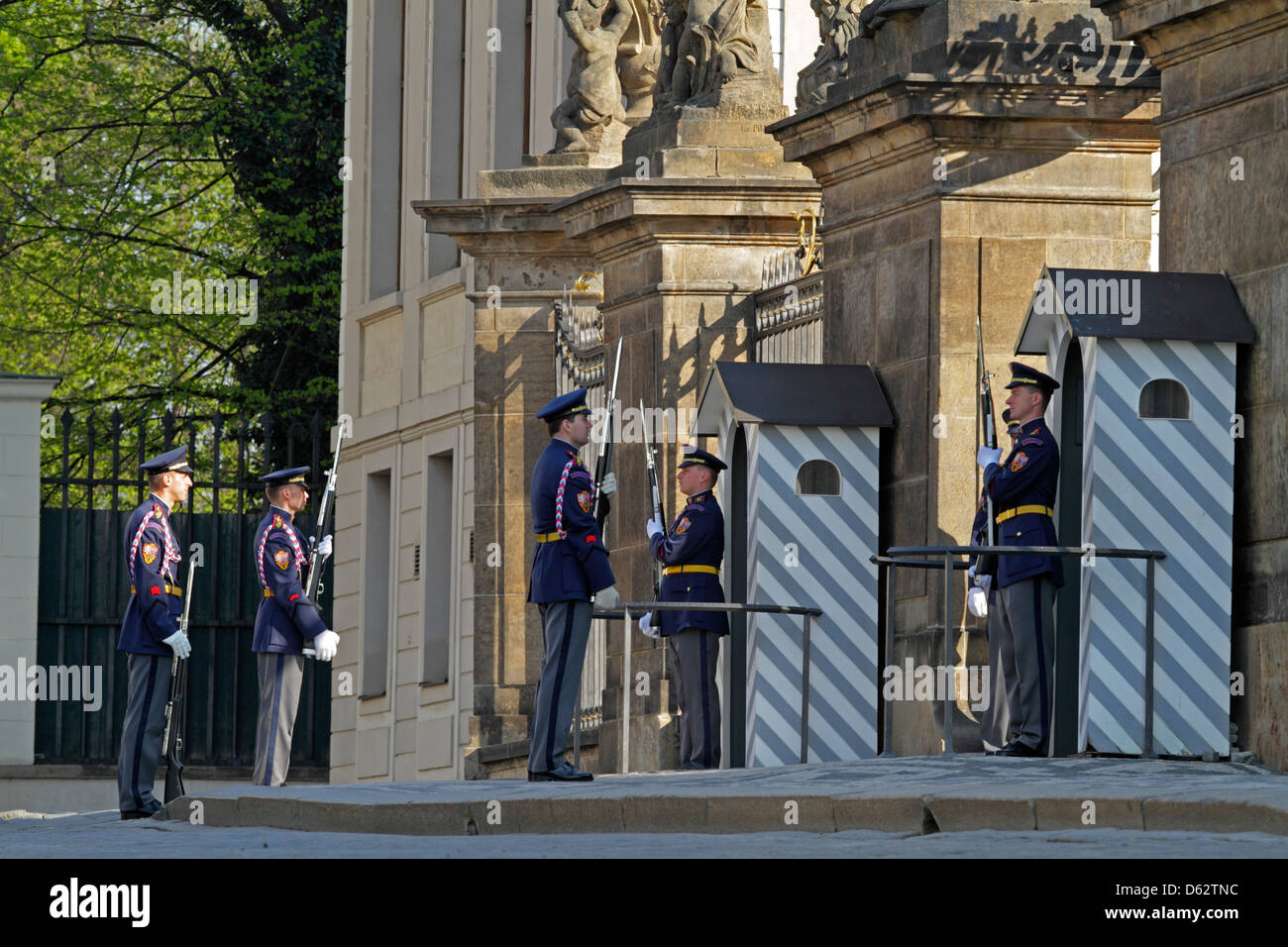 Changing Guard at the Castle. Members of the Czech Royal Guard in ...