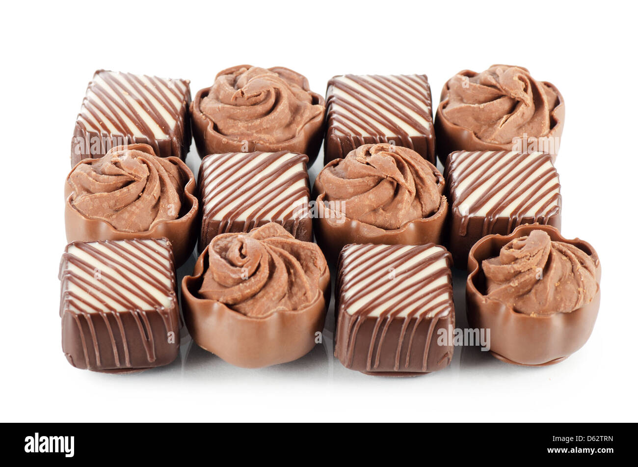 Tasty sweets from a milk chocolate Stock Photo - Alamy