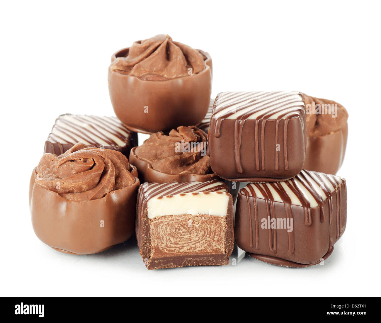 Tasty sweets from a milk chocolate Stock Photo - Alamy