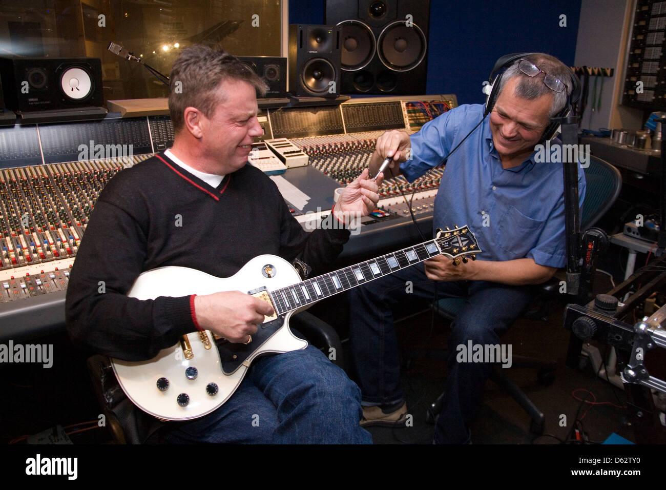 Suggs and Mike Barson from Madness at the Moloko studios London England ...