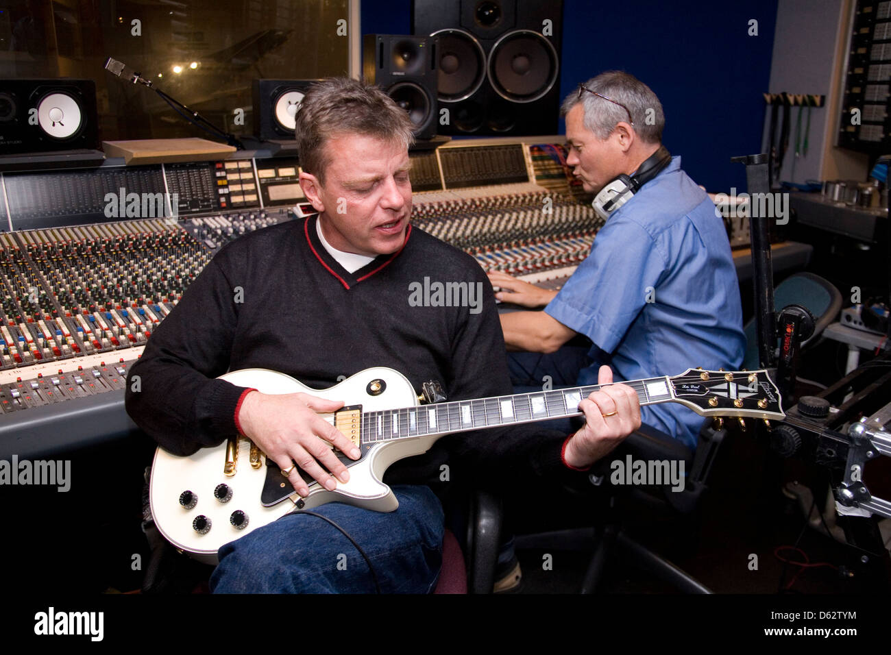 Suggs and Mike Barson from Madness at the Moloko studios London England ...