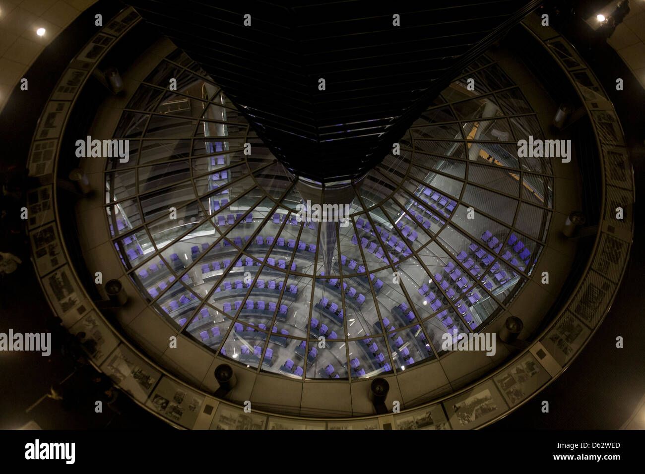 The Plenary Chamber in the centre of the old Reichstag building in ...