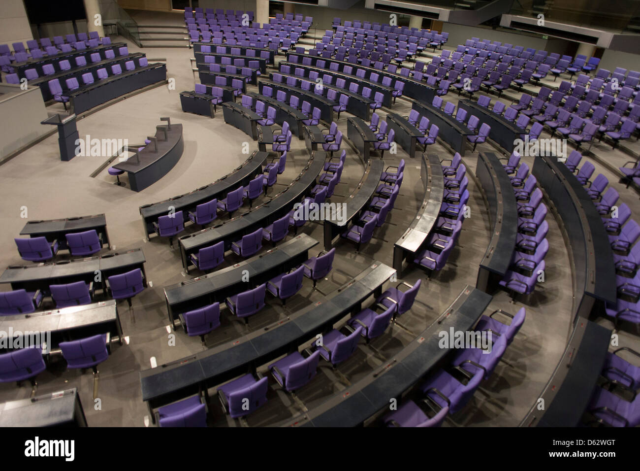 The Plenary Chamber in the centre of the old Reichstag building in ...