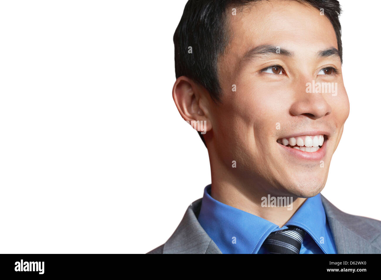 Asian mid-adult businessman smiling gainst white background Stock Photo ...