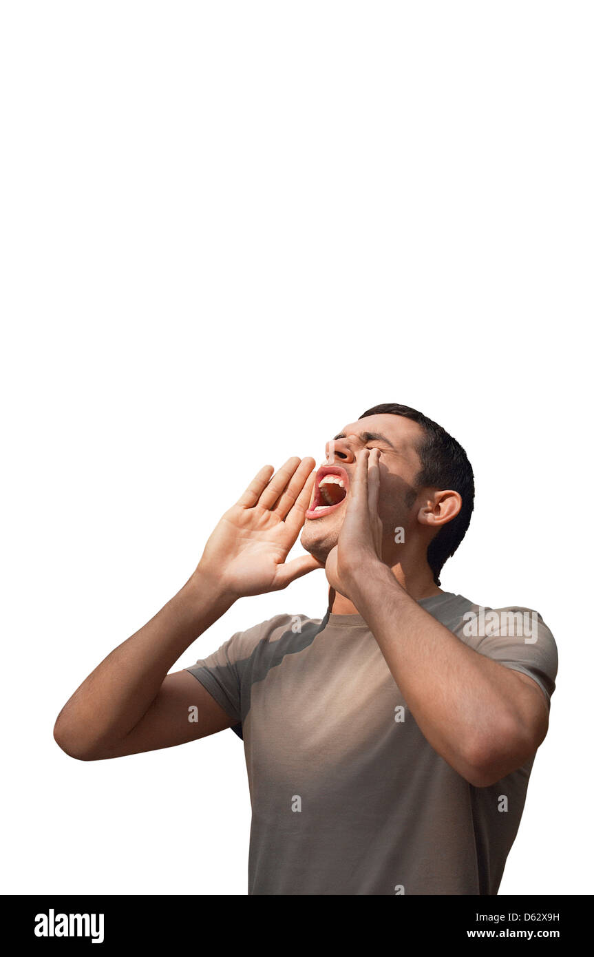 Shouting screaming casual young man hi-res stock photography and images ...