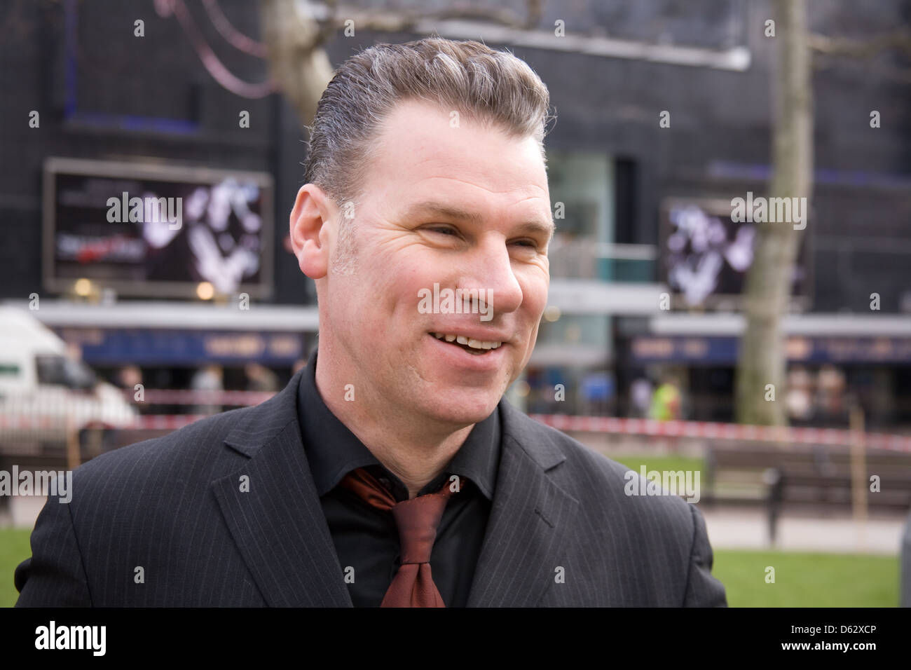 Mark Kermode film critic in Leicester Square London England Stock Photo ...