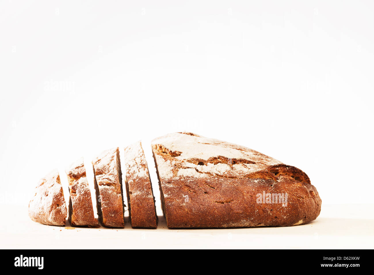 side of a sliced loaf of rustic bread Stock Photo - Alamy