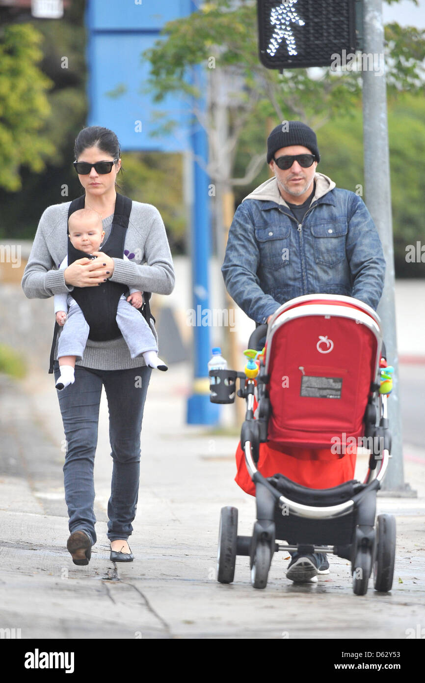 Selma Blair, Jason Bleick, and their son Arthur Saint are seen heading ...