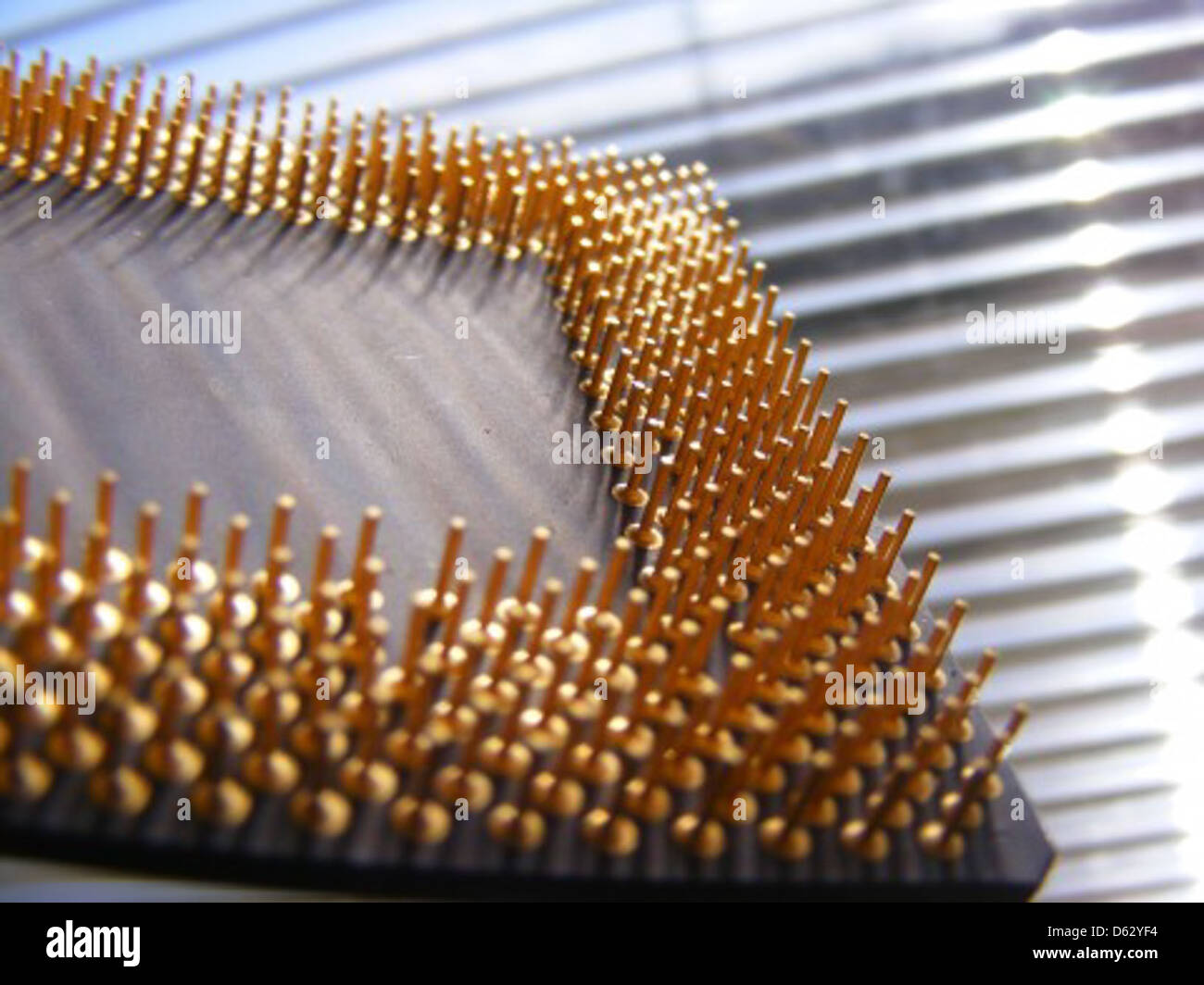 This image shows the side view of an AMD Duron 850MHz processor with ...