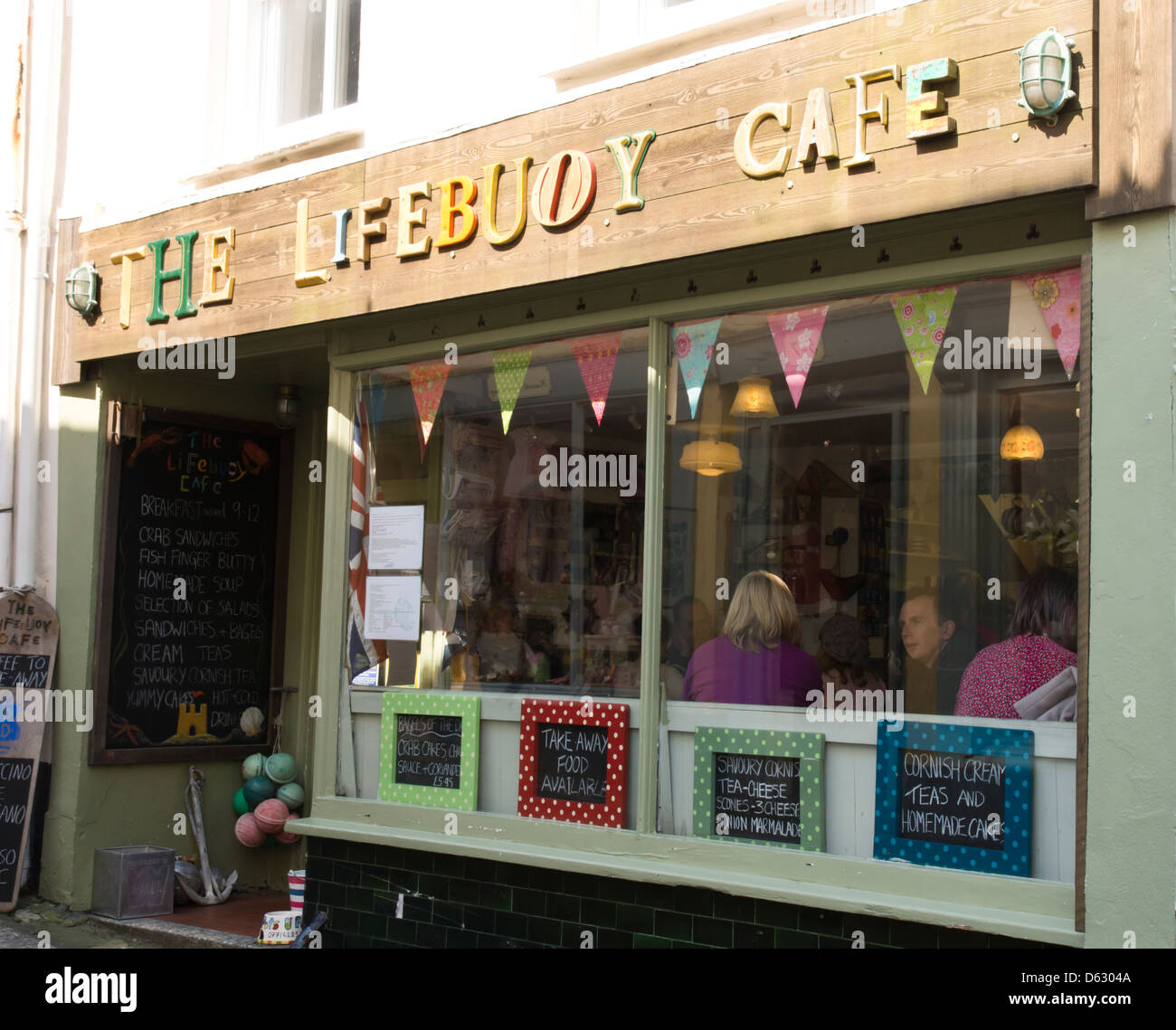 The Lifebuoy cafe. Fowey in Cornwall England UK Stock Photo - Alamy