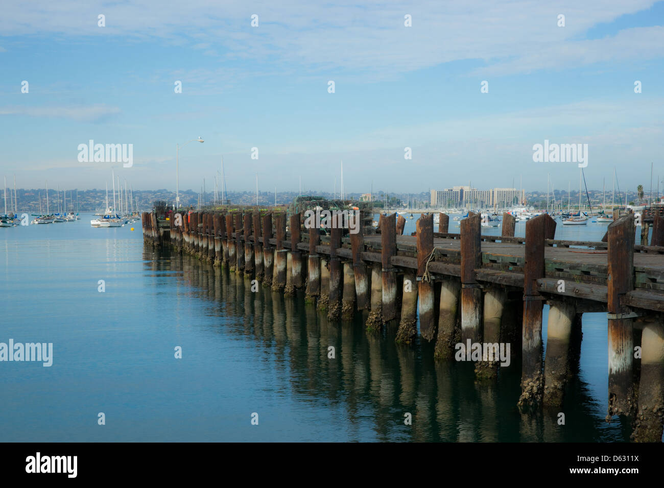 Old wooden pontoon in a harbour Stock Photo - Alamy