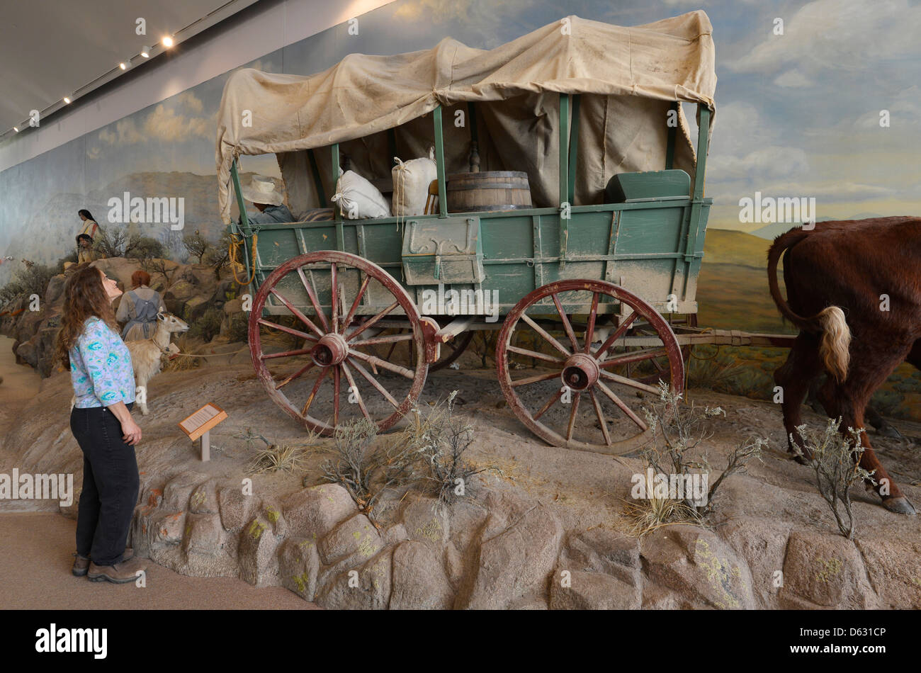 Diorama in the Oregon Trail Interpretive Center near Baker City, Oregon ...