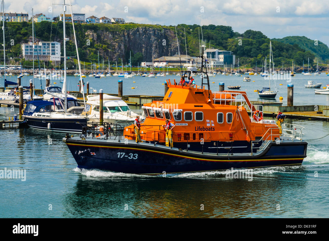 The lifeboat in Brixham Marina, Devon, England Stock Photo - Alamy