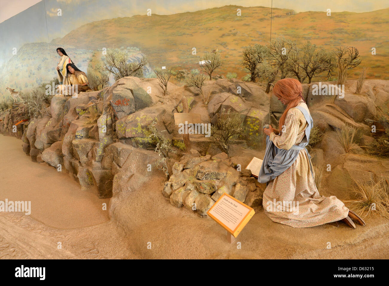 Diorama in the Oregon Trail Interpretive Center near Baker City, Oregon ...