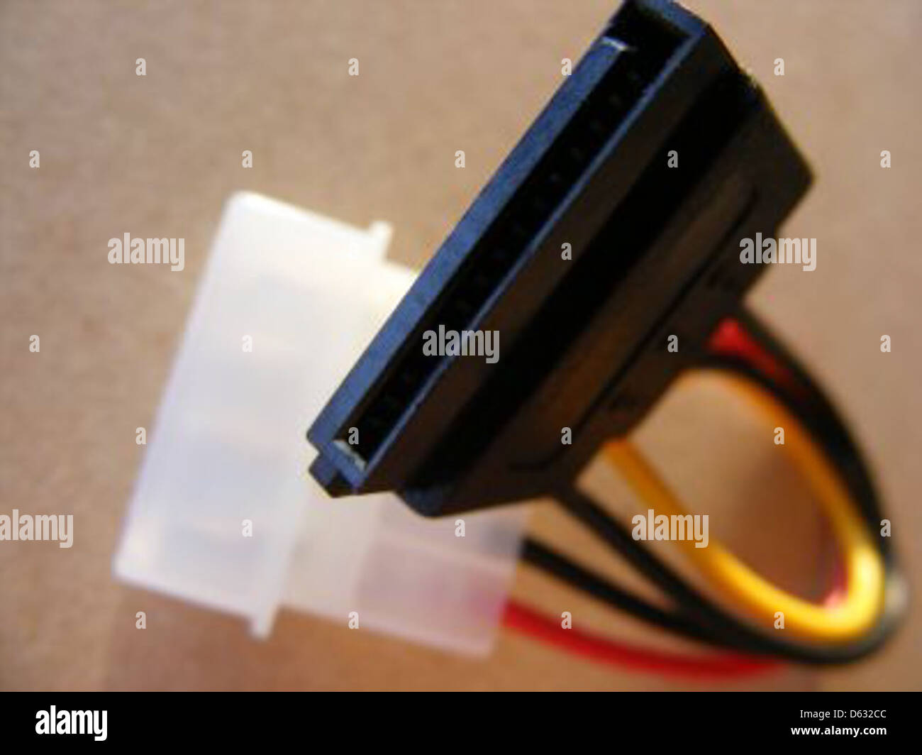 A close-up image of SATA power adapters, commonly used in computers to ...