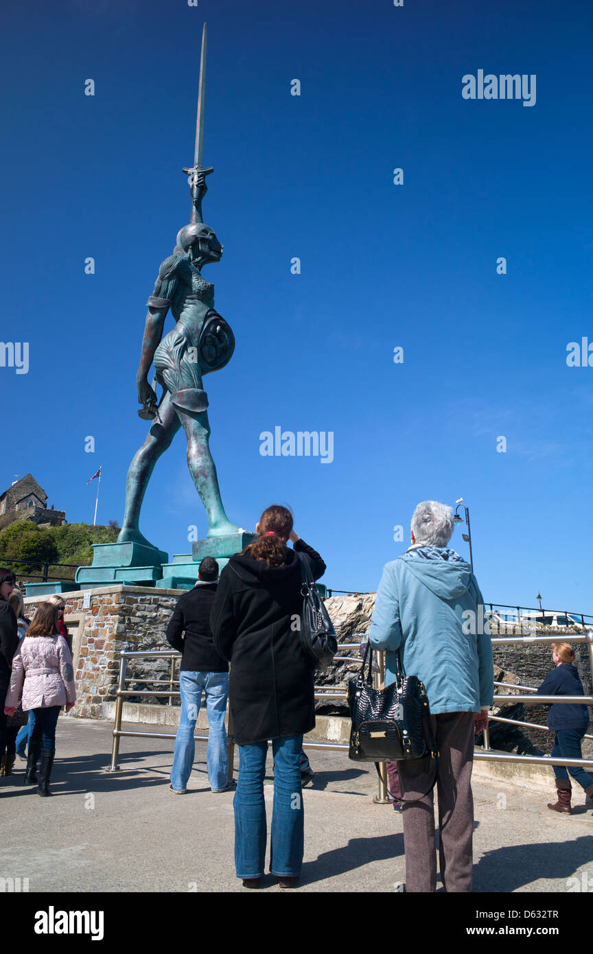 Damien Hirst's statue "Verity", Ilfracombe harbour, North Devon, UK ...