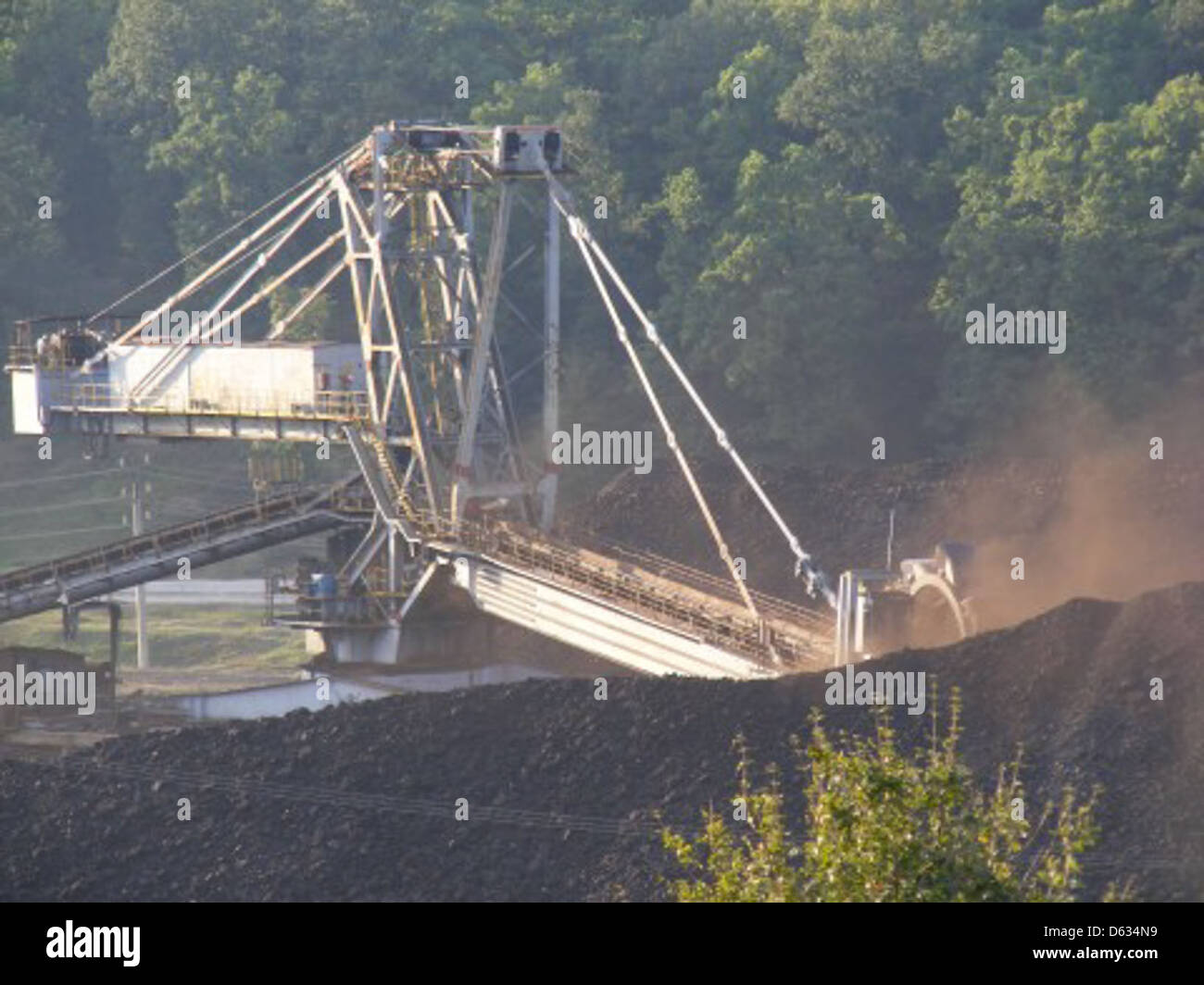 A deposit of coal in a mining or industrial setting, highlighting the ...