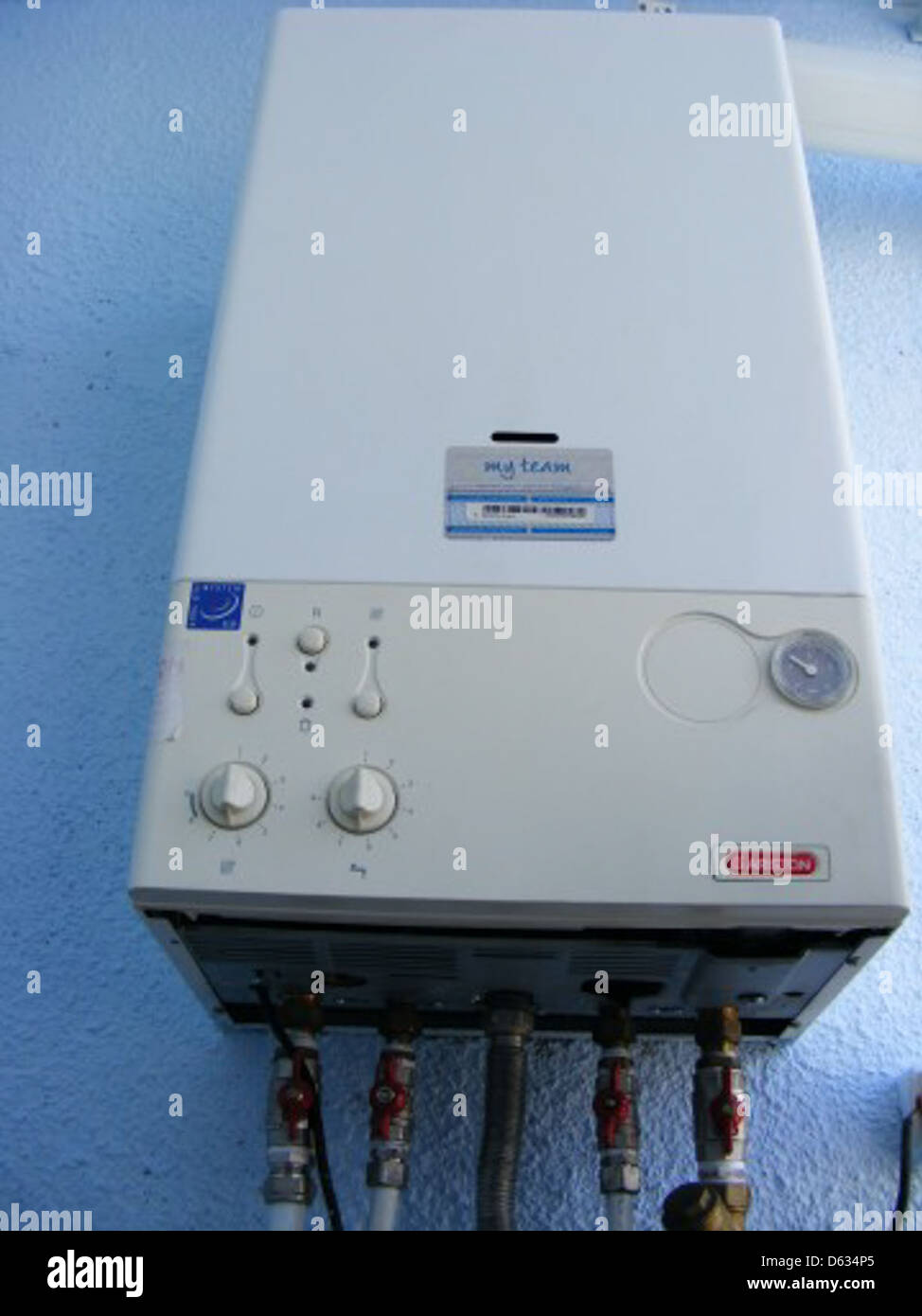 An image depicting a gas central heating system, including the main ...