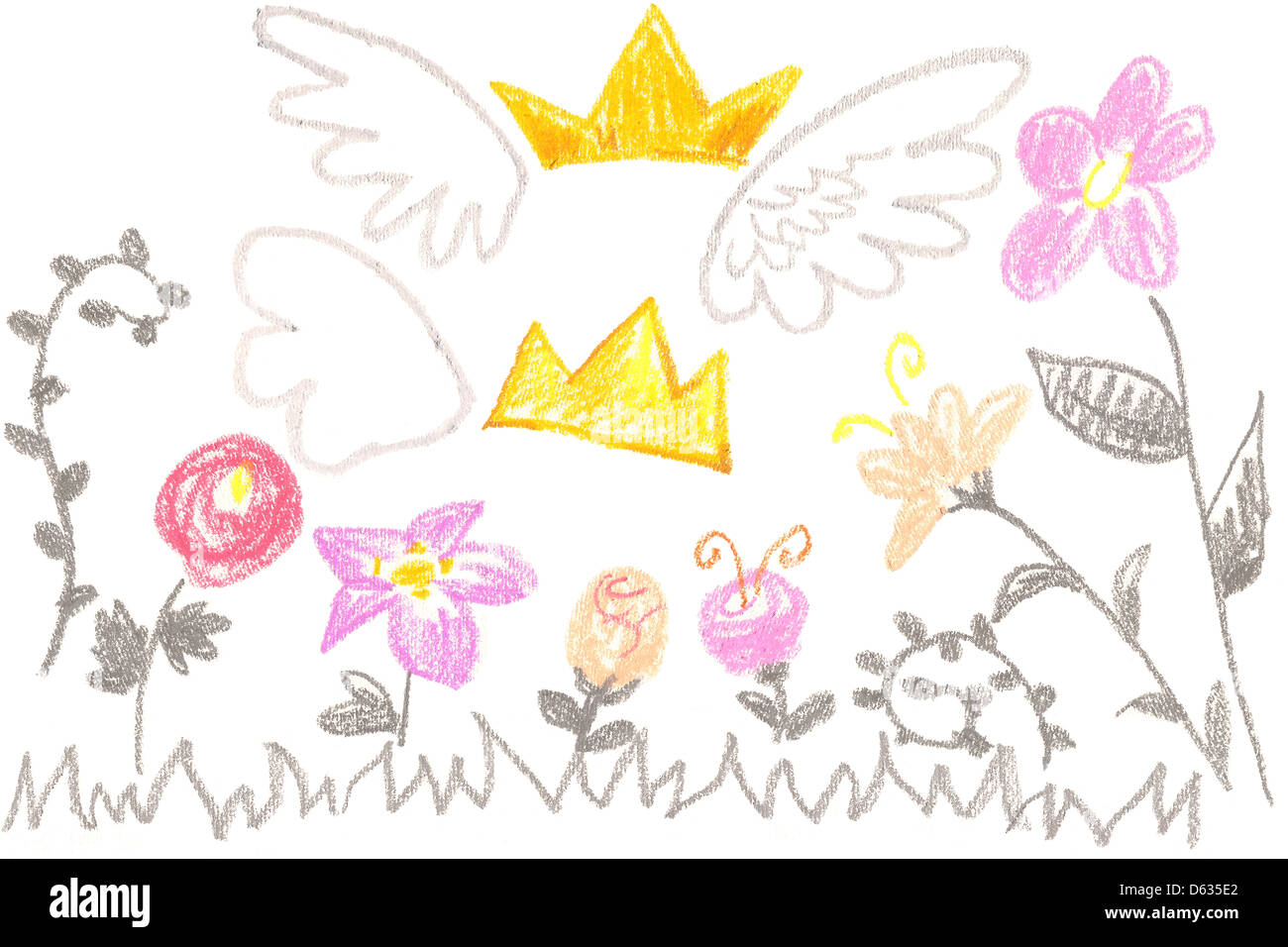 Child’s drawing of flower hi-res stock photography and images - Alamy