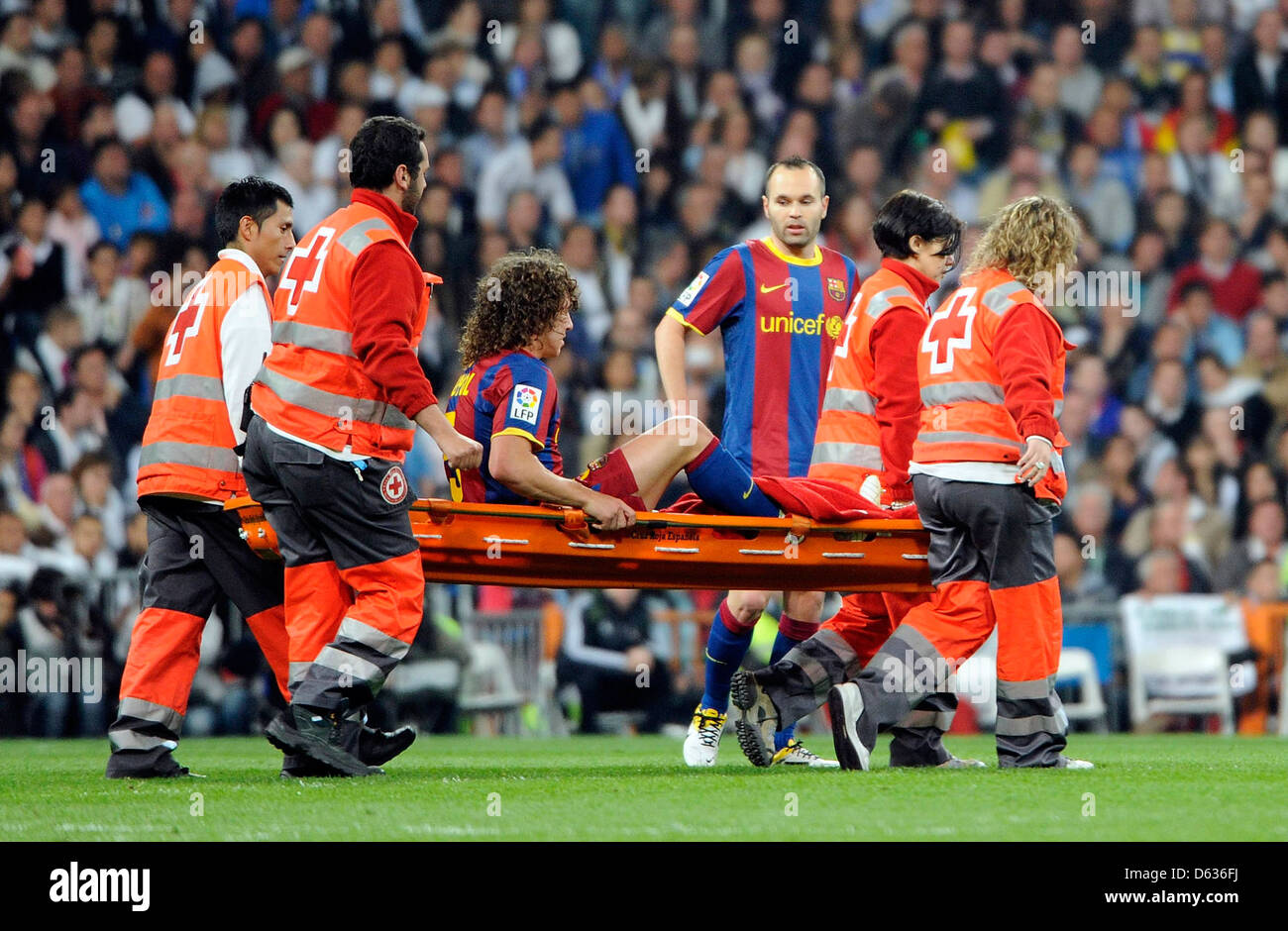 Puyol Real Madrid playing against FC Barcelona the Spanish Primera Liga ...