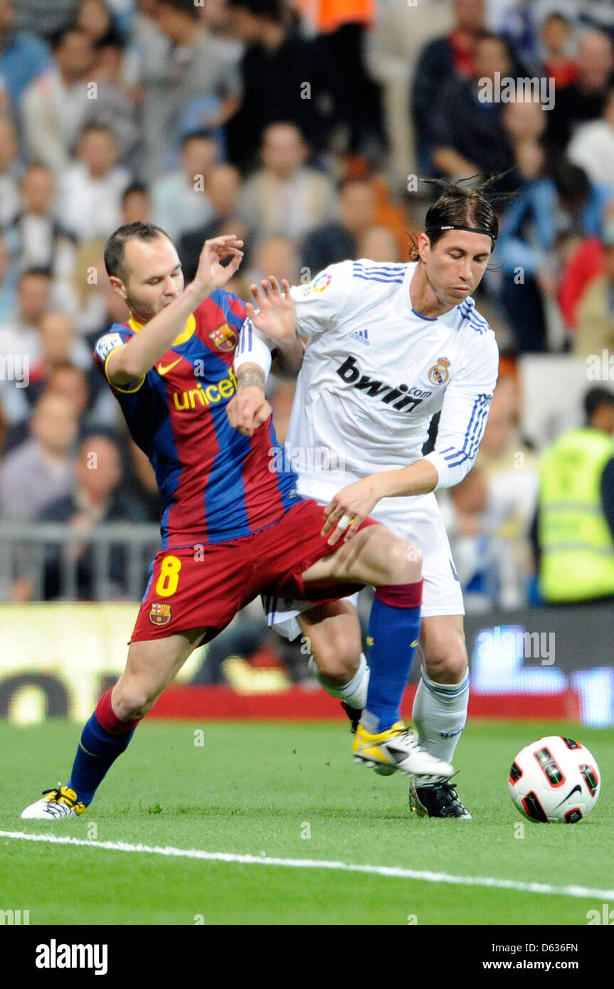 Ramos Real Madrid playing against FC Barcelona the Spanish Primera Liga ...
