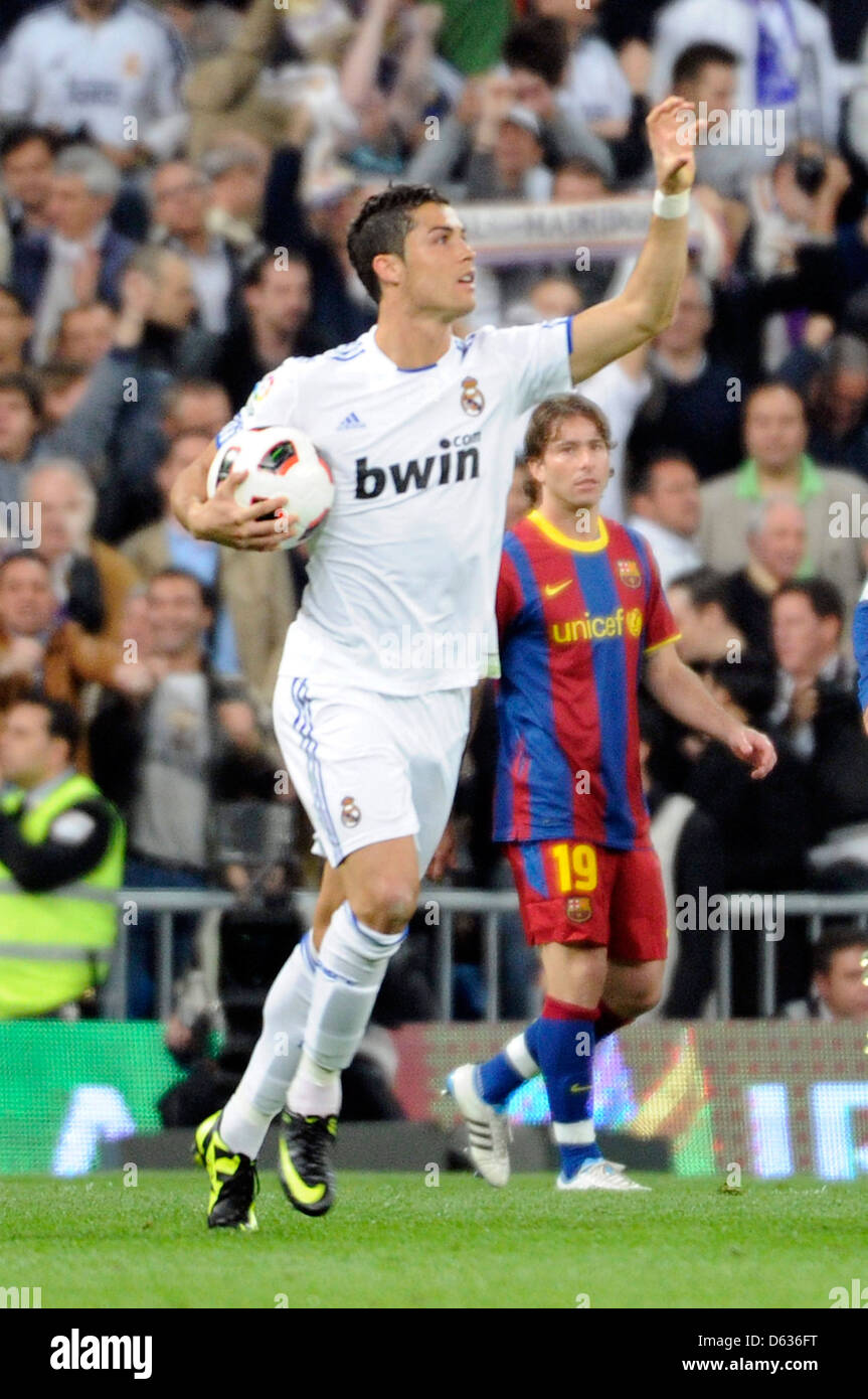 Ronaldo Real Madrid playing against FC Barcelona at the Spanish Primera ...