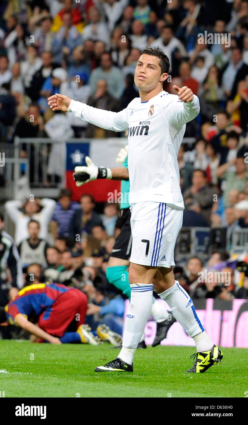 Ronaldo Real Madrid playing against FC Barcelona at the Spanish Primera ...