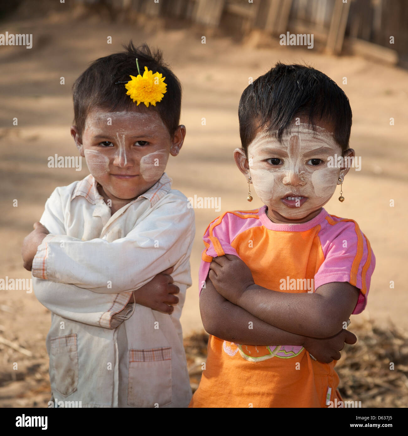 Two young children, Minnanthu, Bagan, Myanmar, (Burma Stock Photo - Alamy