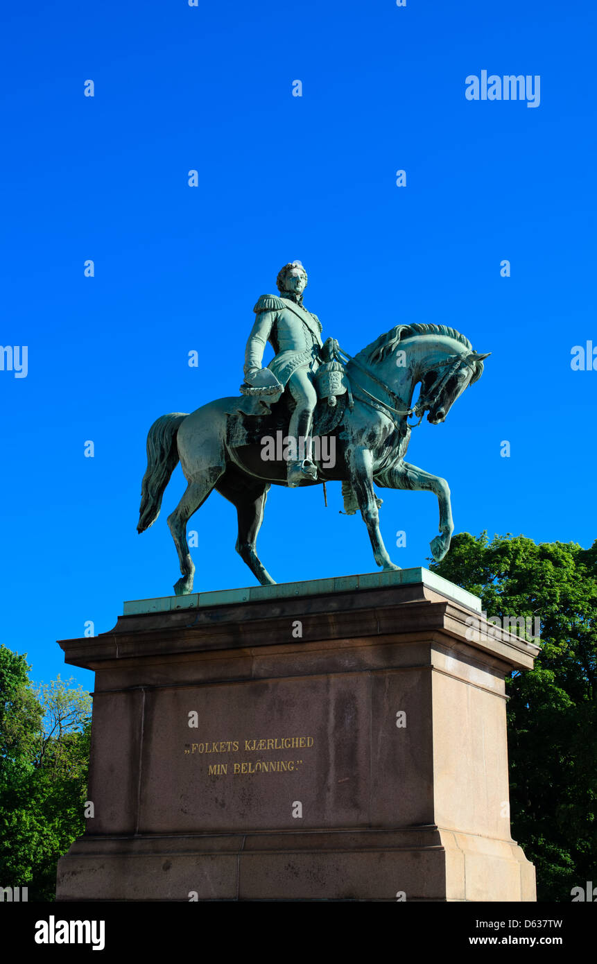 Statue of king Carl Johan Stock Photo - Alamy