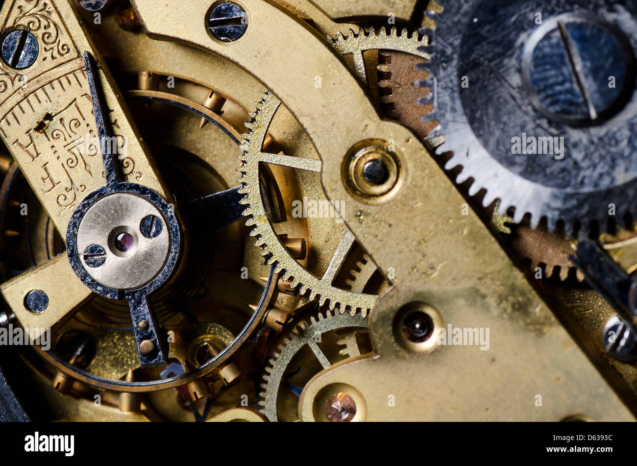 The mechanism of an old watch Stock Photo - Alamy