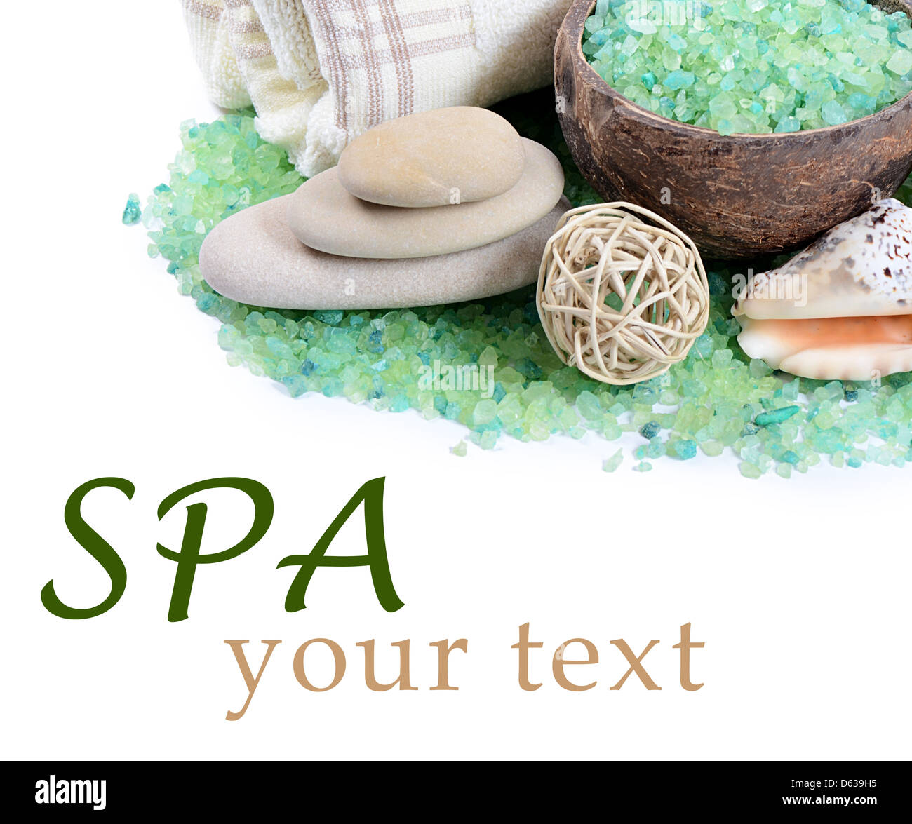 Salt for baths isolated on white background Stock Photo - Alamy