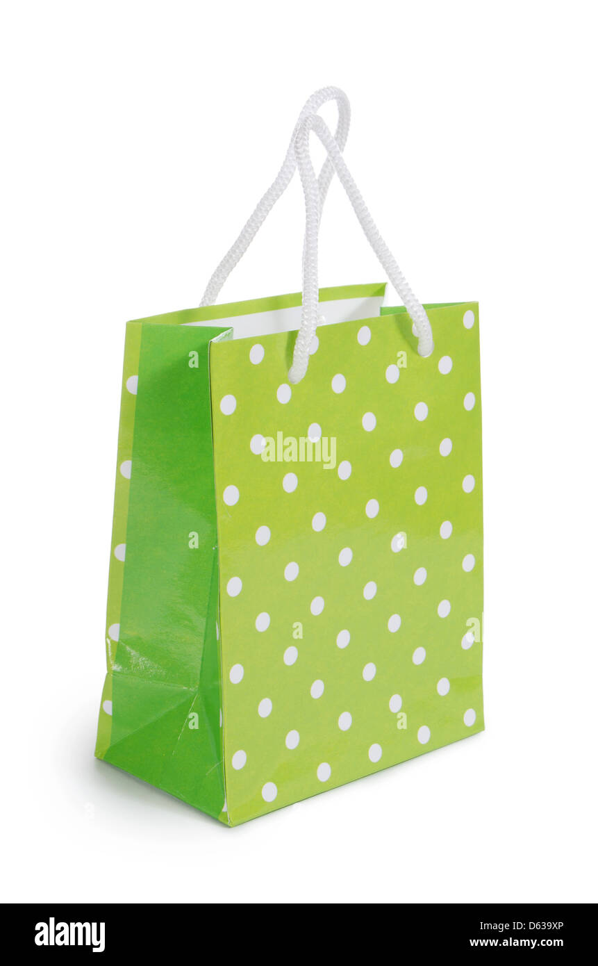 Bright gift bag isolated on white Stock Photo - Alamy