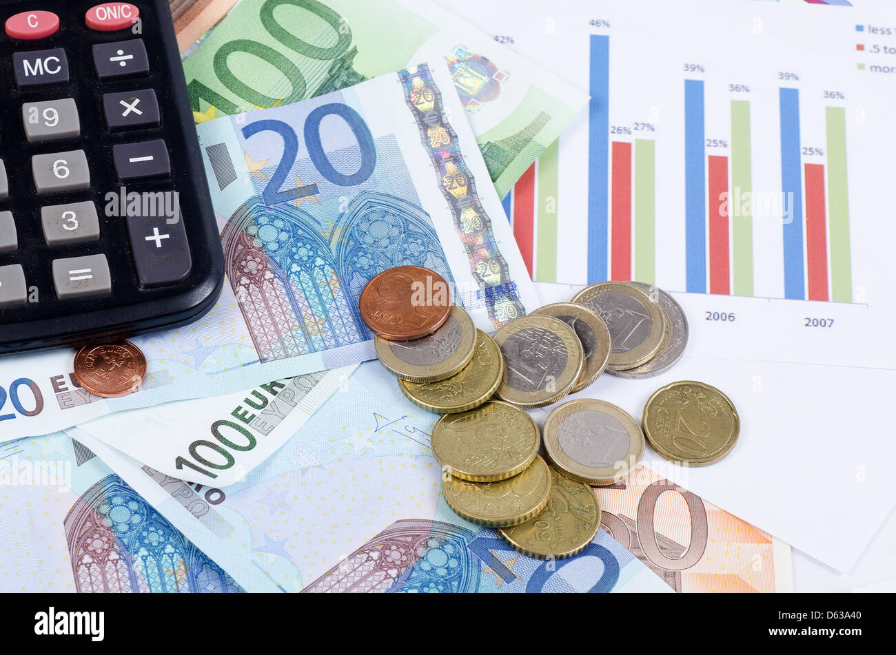 Euro coin falling banknotes hi-res stock photography and images - Alamy