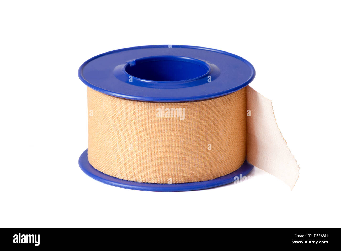Roll of medical sticking plaster on a white background, including ...