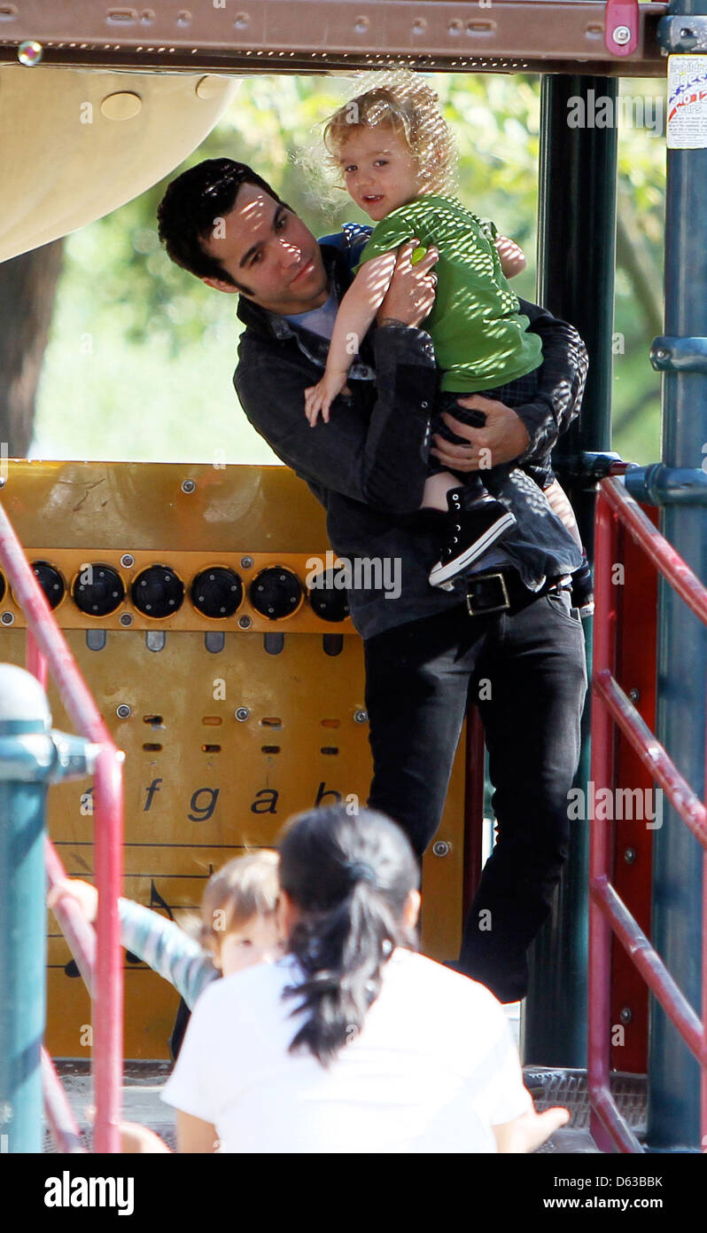 Pete Wentz and his son Bronx Mogwai Wentz play in a Beverly Hills park ...