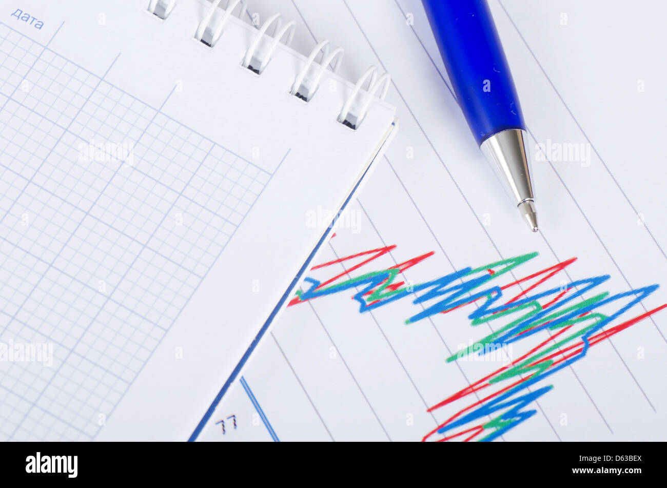 The chart business of growth and a pen Stock Photo - Alamy