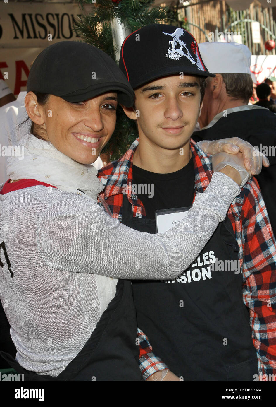 Carole Marini with her son George 78th Los Angeles Mission Christmas ...