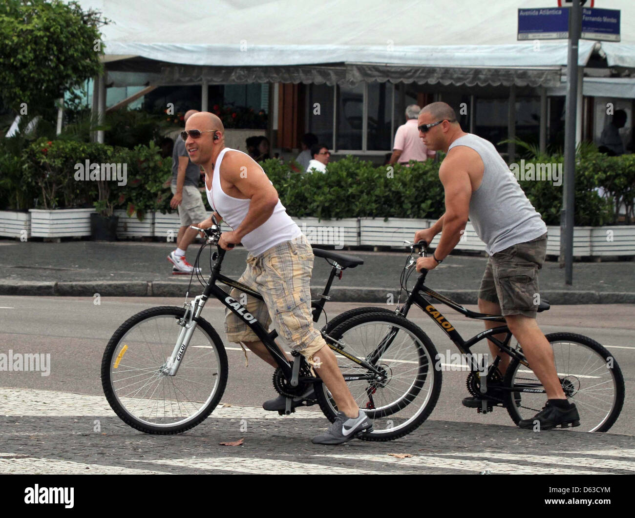 Vin Diesel tours Copacabana on a bicycle with his bodyguards Rio de ...