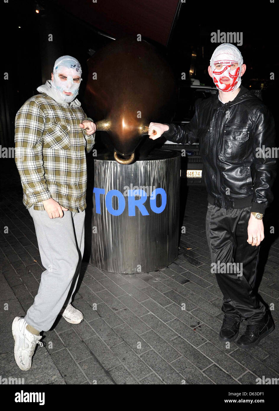 Guests U2 band members Bono and The Edge celebrate their holiday party ...