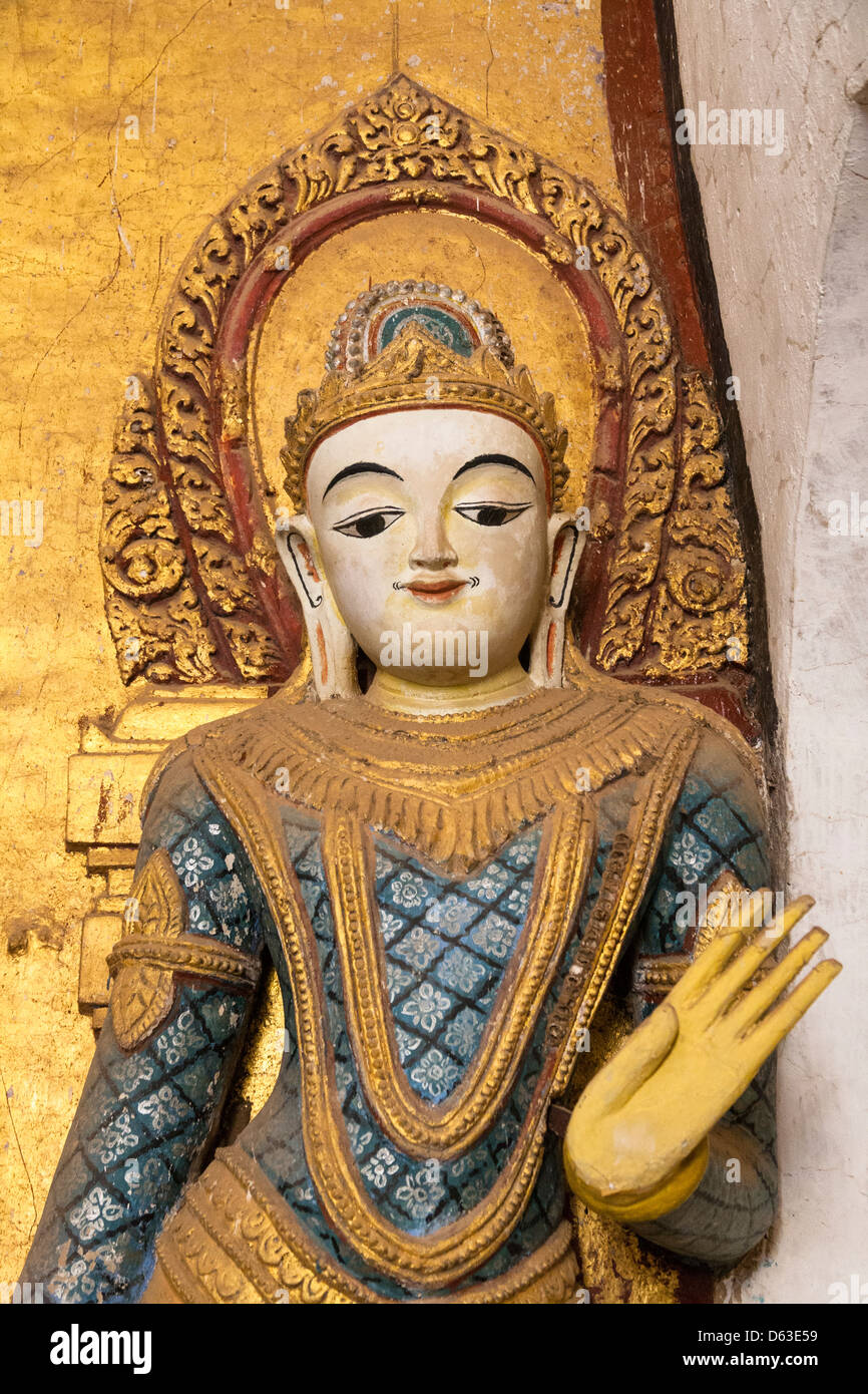 A Buddha statue inside Ananda Temple, Old Bagan, Bagan, Myanmar, (Burma ...