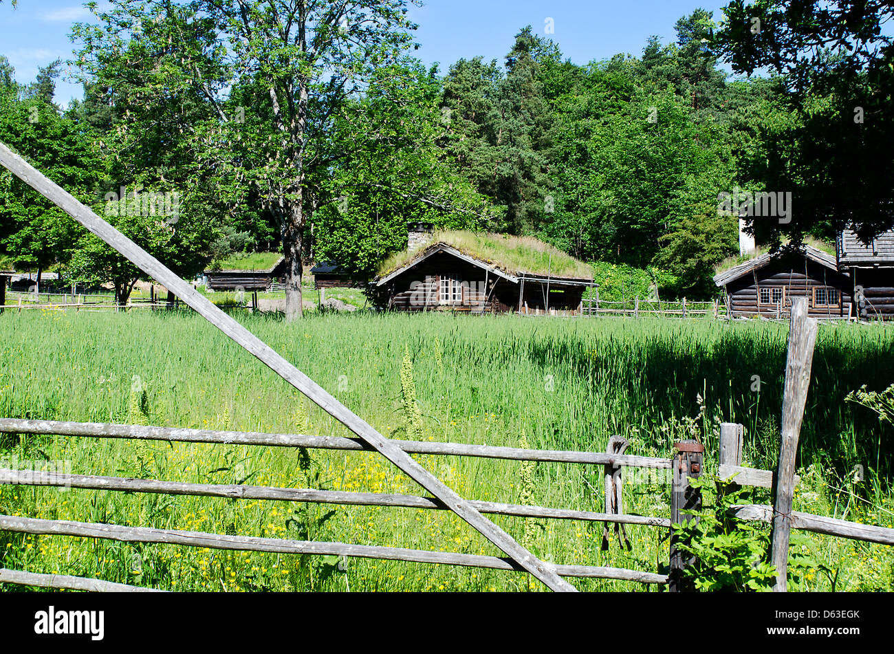 Norwegian ancient houses Stock Photo - Alamy