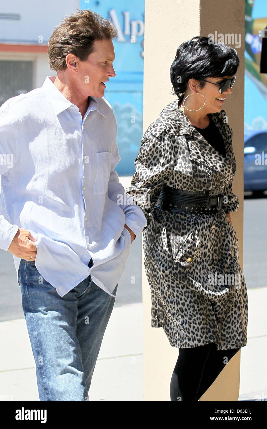 Bruce Jenner and Kris Jenner arriving at Stanley's restaurant in ...