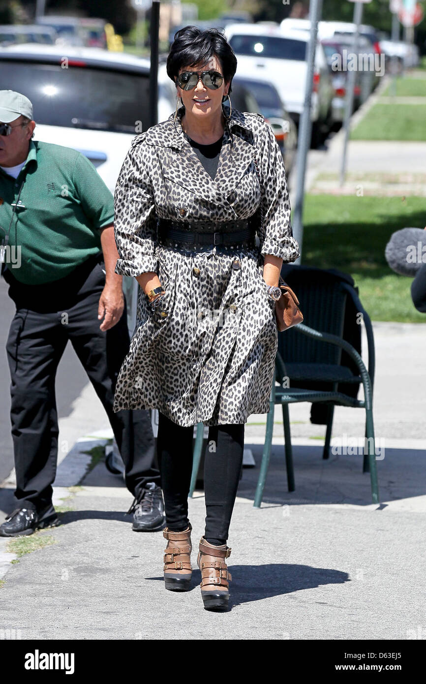 Kris Jenner arriving at Stanley's restaurant in Sherman Oaks to film a ...