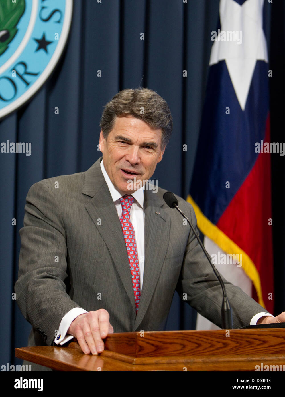 Texas Governor Rick Perry speaks during a press conference at the Texas ...