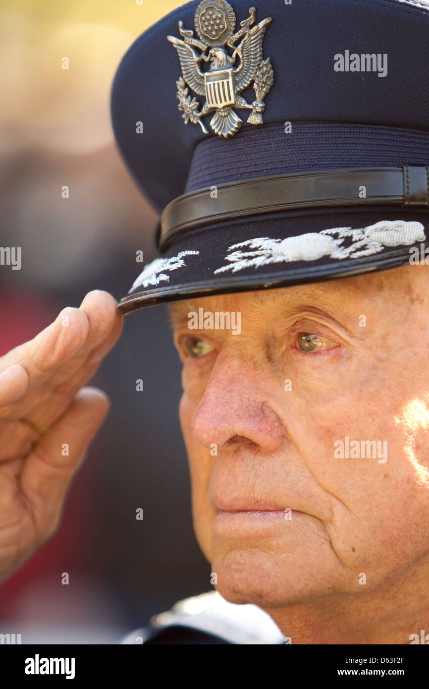 Veterans of the Vietnam war salute during a ground-breaking ceremony of ...