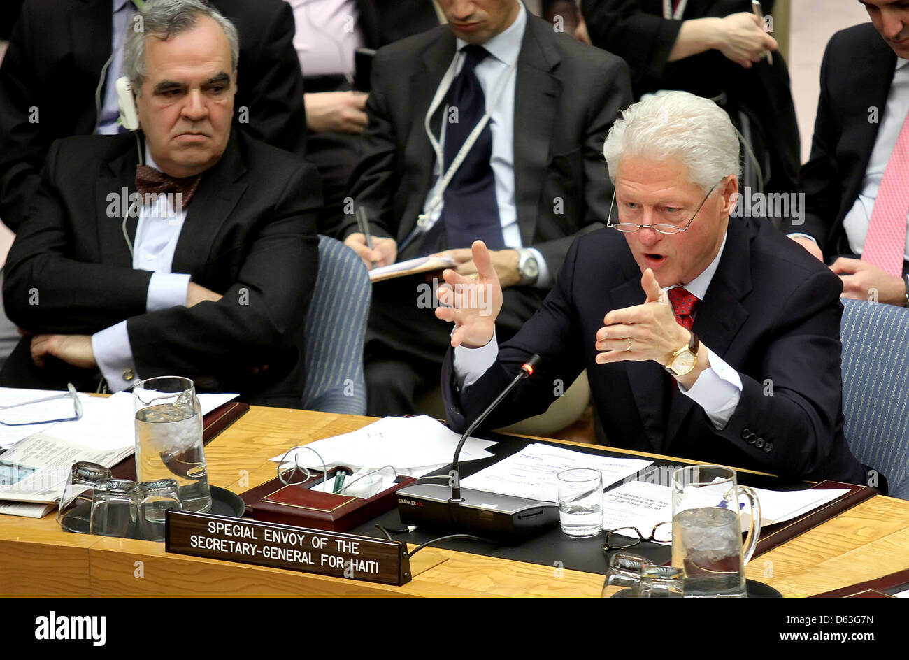 Former US President Bill Clinton Council meeting regarding the ...